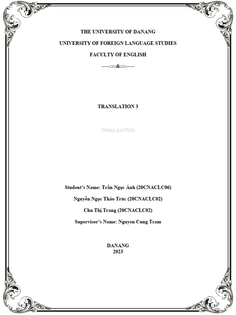 Porfolio Unit 1-Translation 3 | PDF