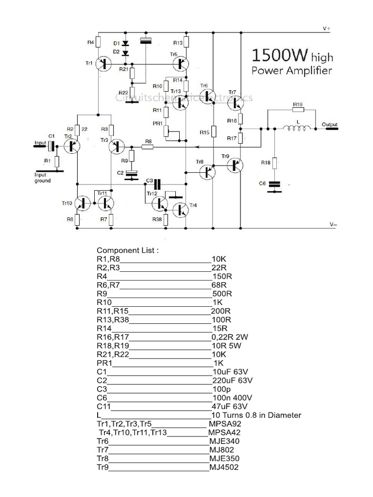 1500w Circuit and Parts List | PDF