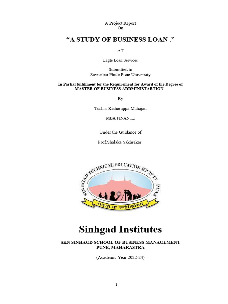 Tushar Sip Final | PDF | Loans | Banks