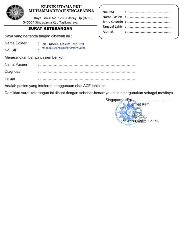 Format Intoleran ACEI | PDF