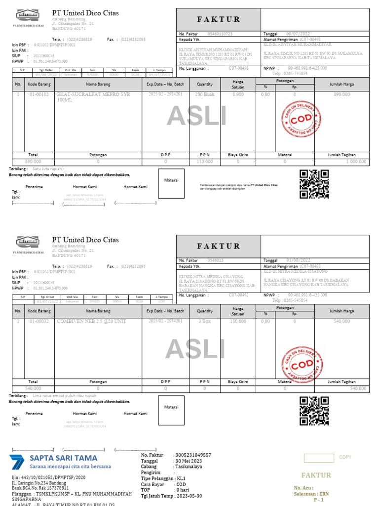 Format Nota PBF | PDF
