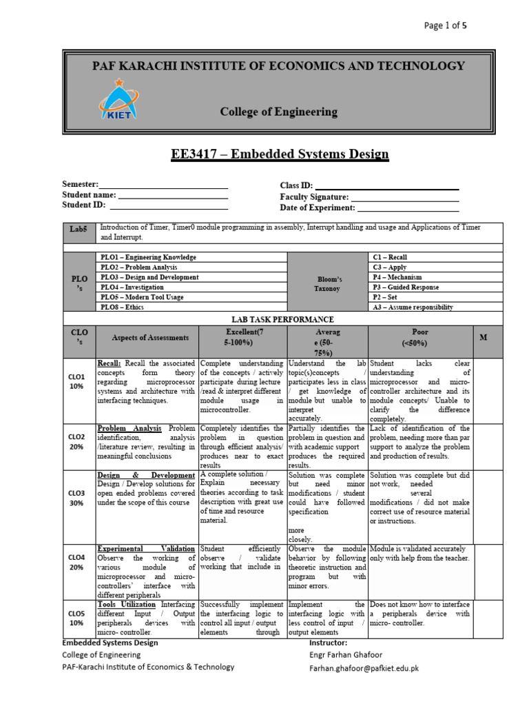 Esd Lab 05 | PDF | Engineering | Computing