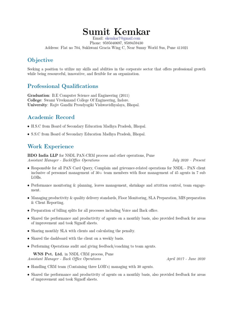 Sumit Resume | PDF