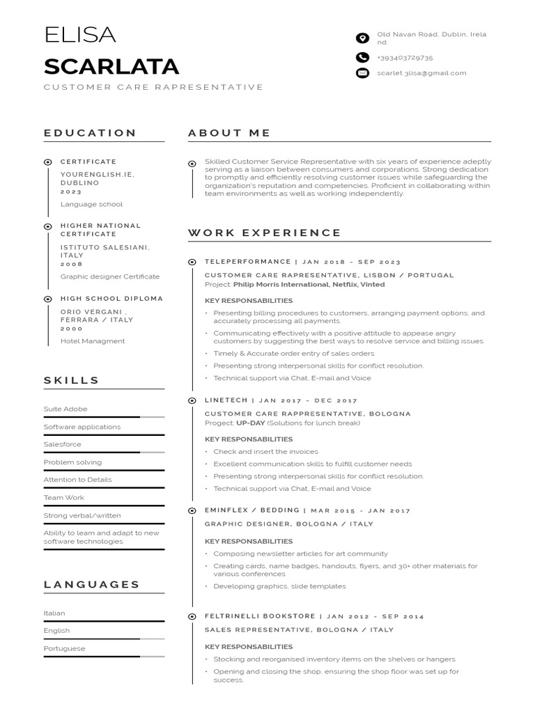 Elisa CV | PDF | Communication | Information Technology