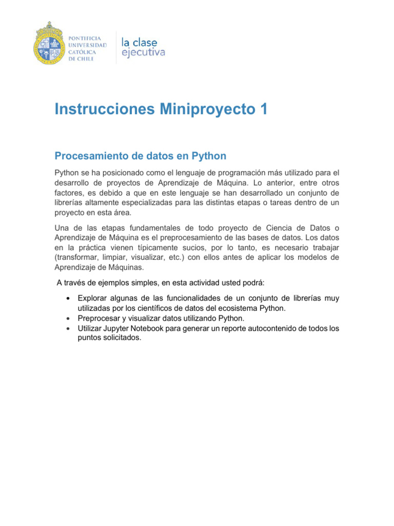 Instrucciones MiniProyecto Con Notas | PDF