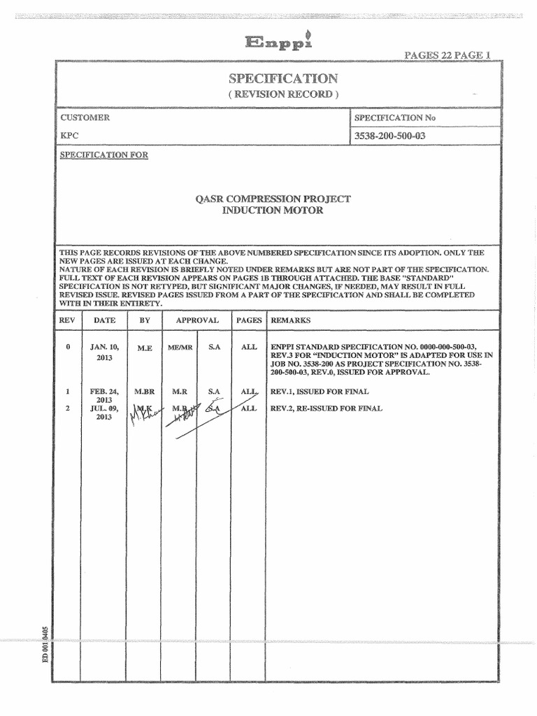 6.1.2 Induction Motor Specification | PDF | Electric Motor | Bearing ...