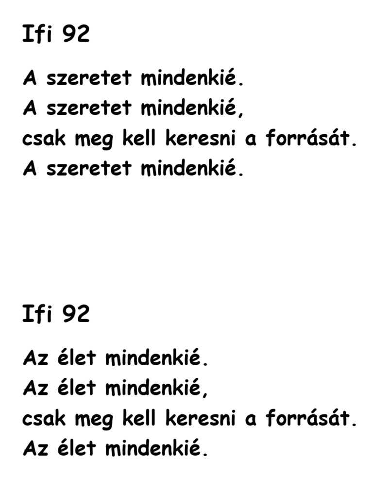 A Szeretet Mindenkié | PDF