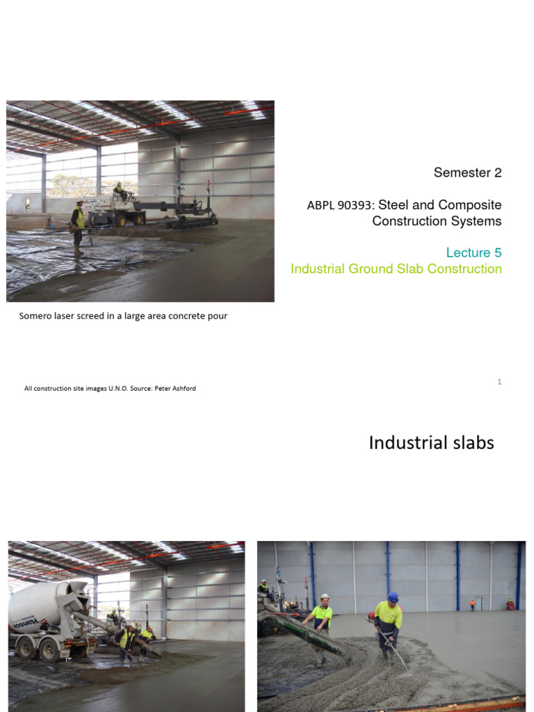 Lecture 5 Ground Slab Const | PDF | Concrete | Road Surface