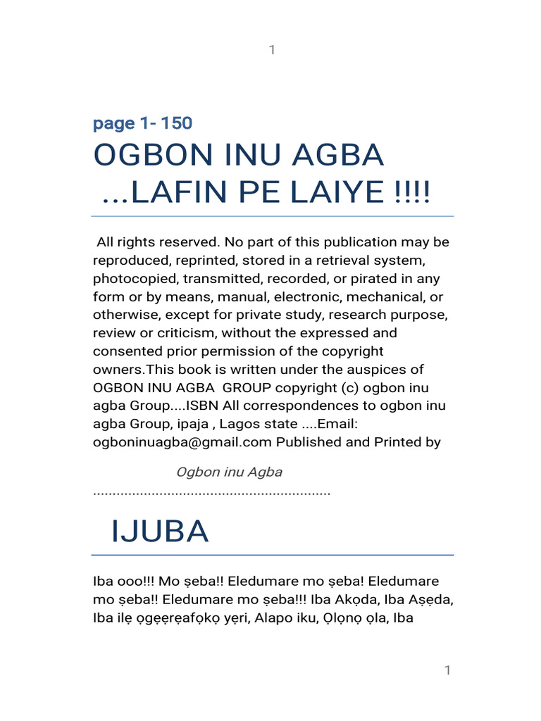 Adayeba Ogbon Inu Agba | PDF