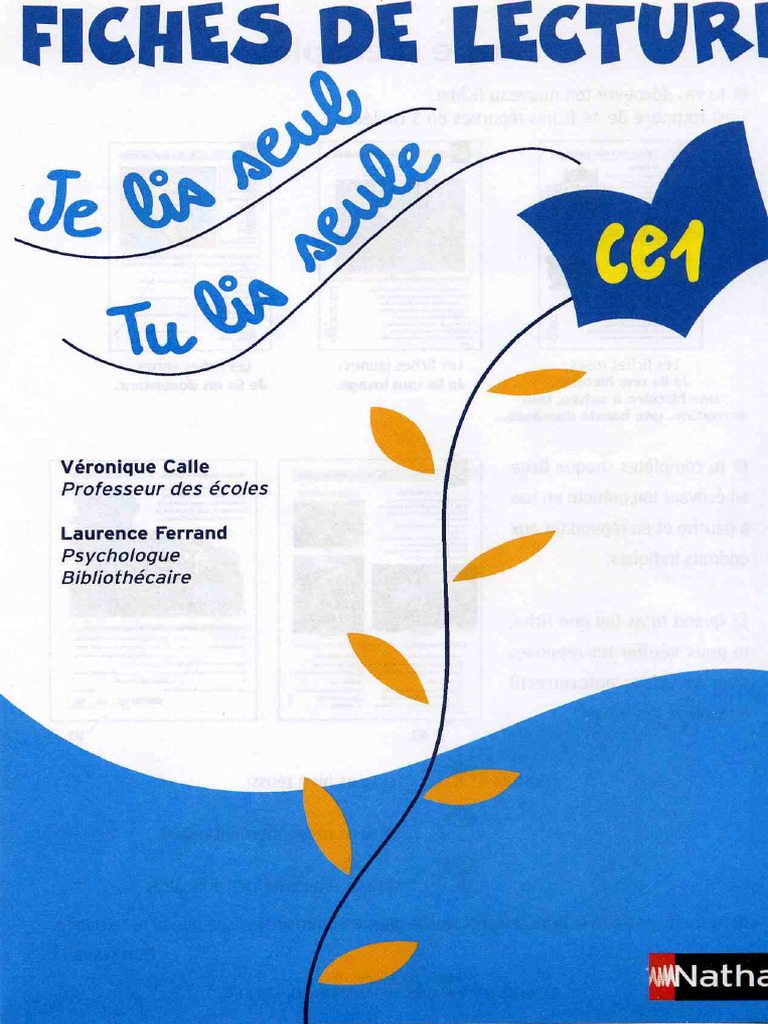 NATHAN Autonomie - Fiches de Lecture - Je Lis Seul, Tu Lis Seule CE1 | PDF