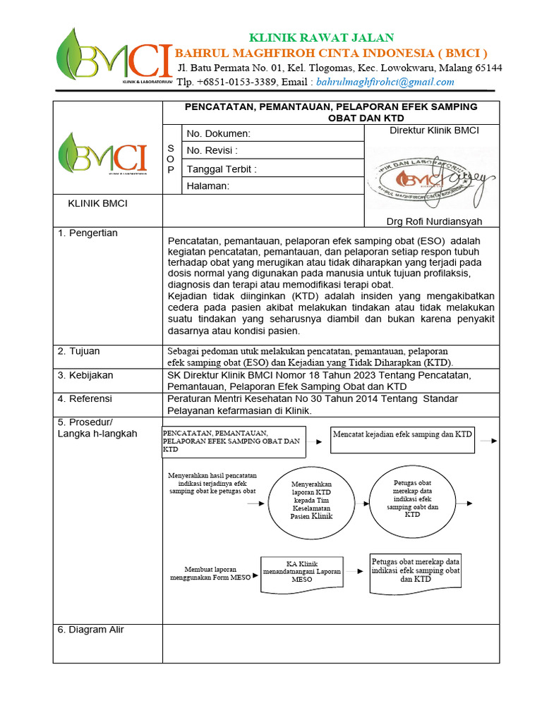 SOP Pencatatan Efek Samping Obat | PDF | Kesehatan Holistik | Sains ...