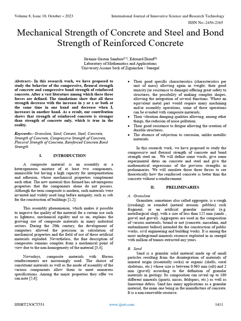 Concrete and Steel Bond Strength Analysis | PDF | Concrete | Cement