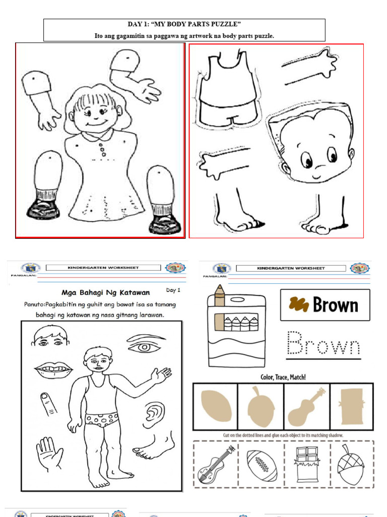Day 1: "My Body Parts Puzzle" Ito Ang Gagamitin Sa Paggawa NG Artwork ...