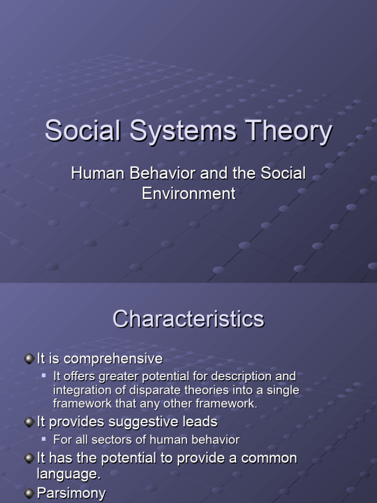 Understanding Social Systems Theory | PDF | System | Theory