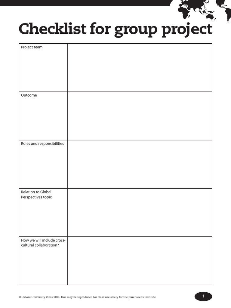 IGCSE Global Perspectives Checklist For Group Project | PDF