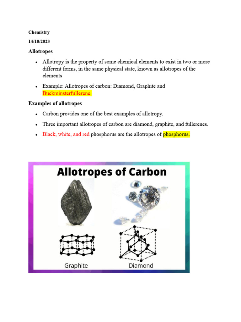 Chemistry Allotropy | PDF