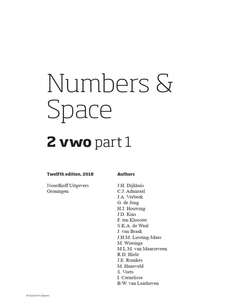 Contentpage_Numbers___Space_2_vwo_part_1 | PDF