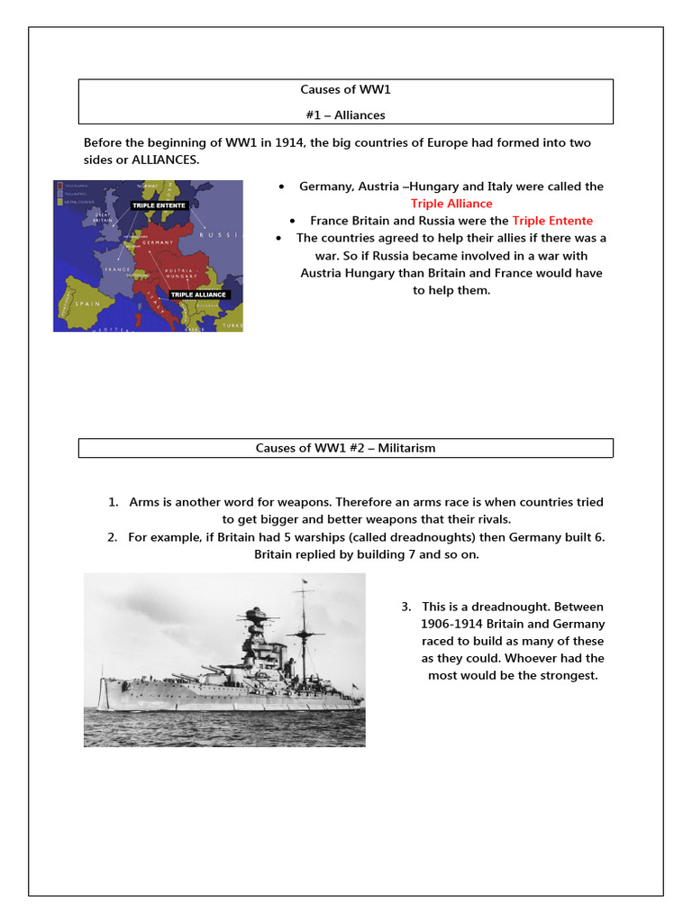 8.4.1 WW1 Causes | PDF | World War I | Allies Of World War I