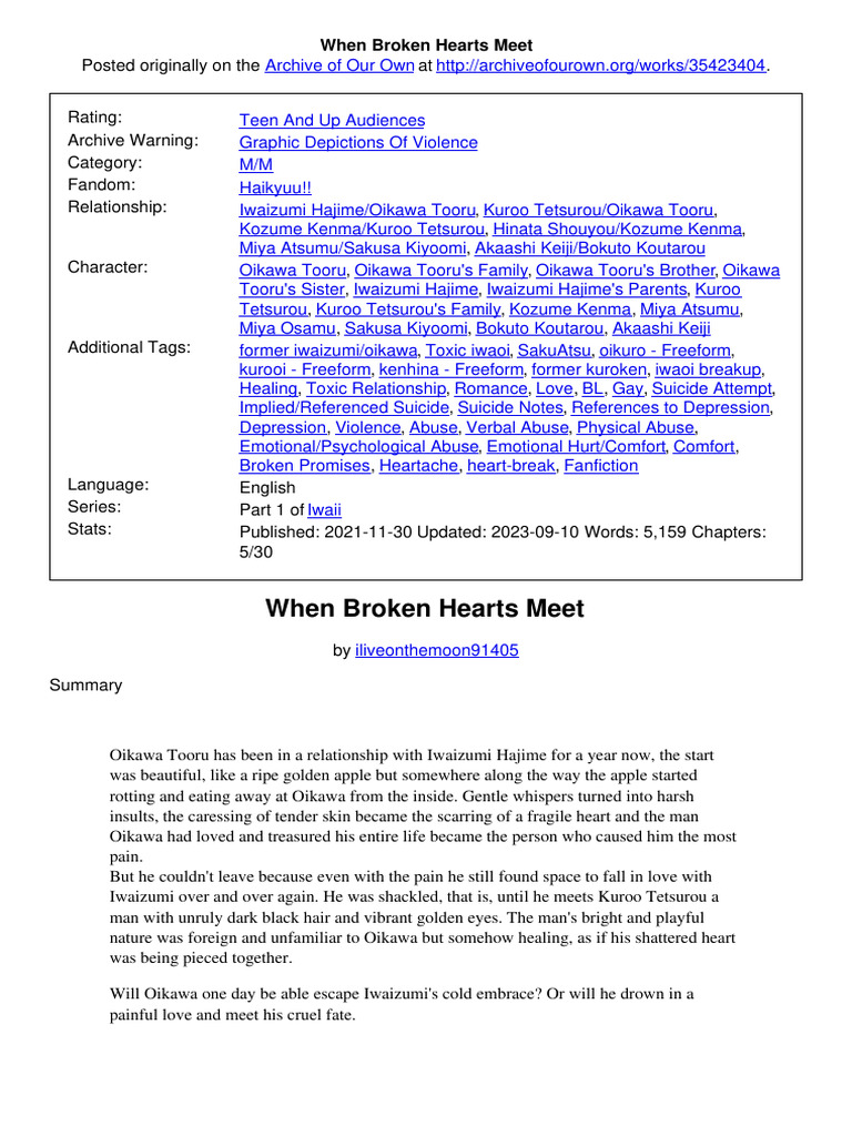 When Broken Hearts Meet | PDF | Language Arts & Discipline | Poetry