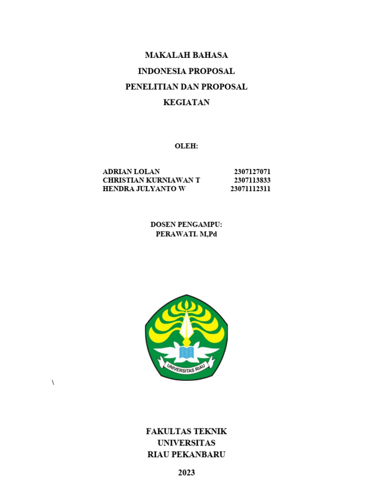 Makalah Proposal Kelompok 5 | PDF