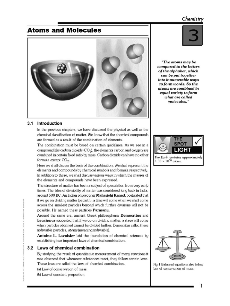 Class 9 Chemistry Atoms And Molecules 1600564557 Pdf