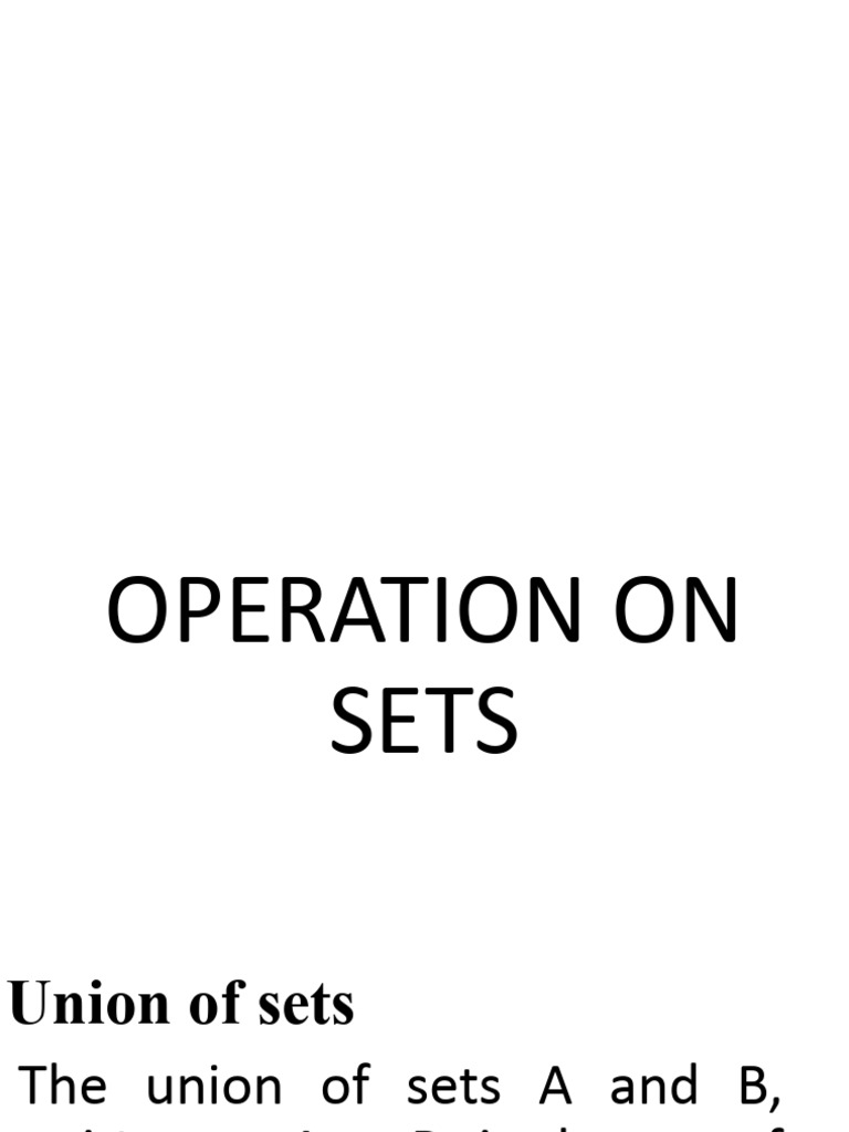 Operation On Sets | PDF