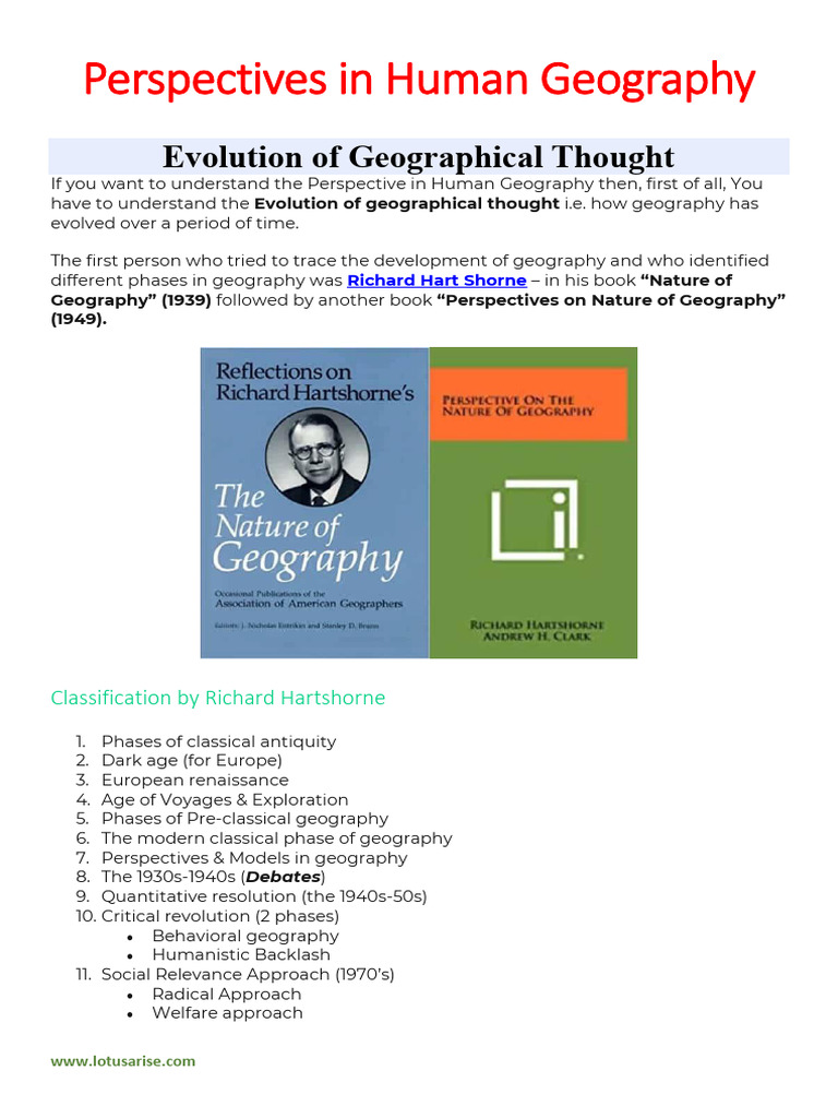 Human Geography Complete Notes | PDF