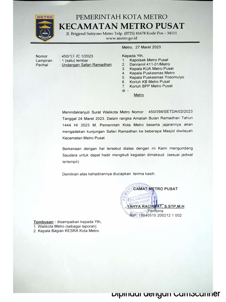 Undangan Safari Ramadhan 1444 H | PDF