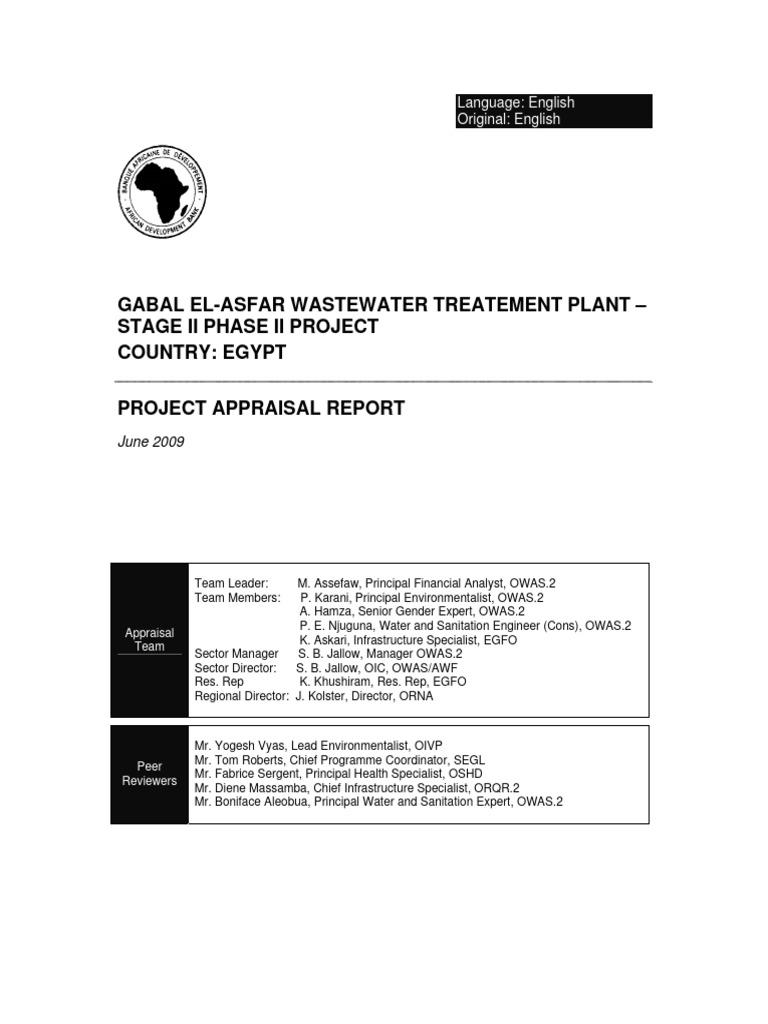 Egypt - Gabal El-Asfar Wastewater Treatment Plant - Stage II, Phase II ...