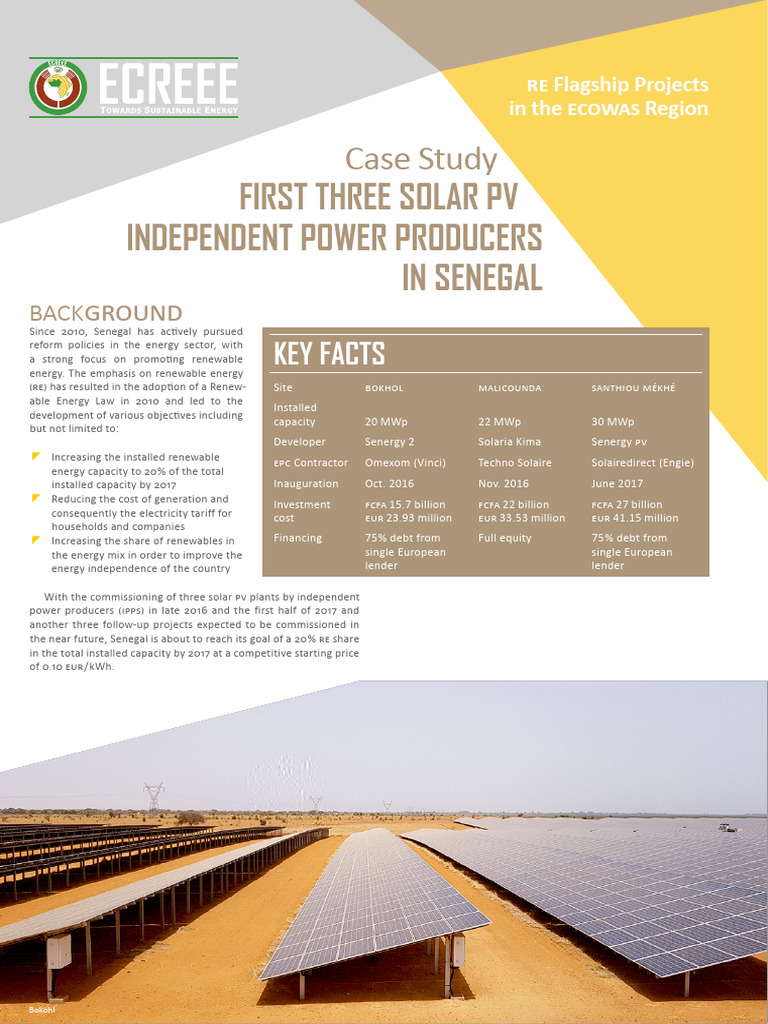 Ecreee Case Study Solar PV Ipp Projects in Senegal | PDF | Electric ...