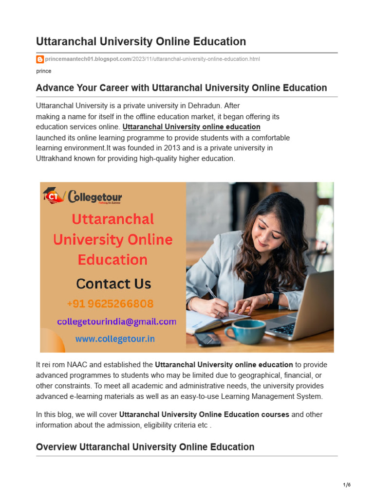Uttaranchal University Online Education | PDF