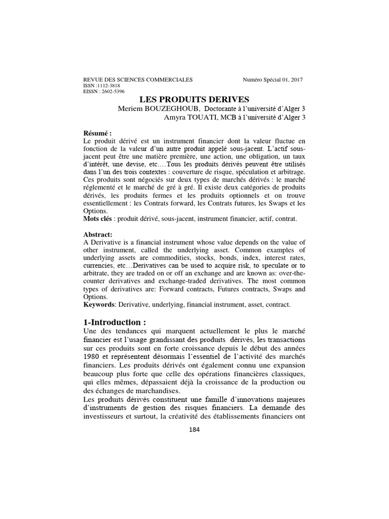 Comprendre les Produits Dérivés | PDF | Mandat (finances) | Option ...