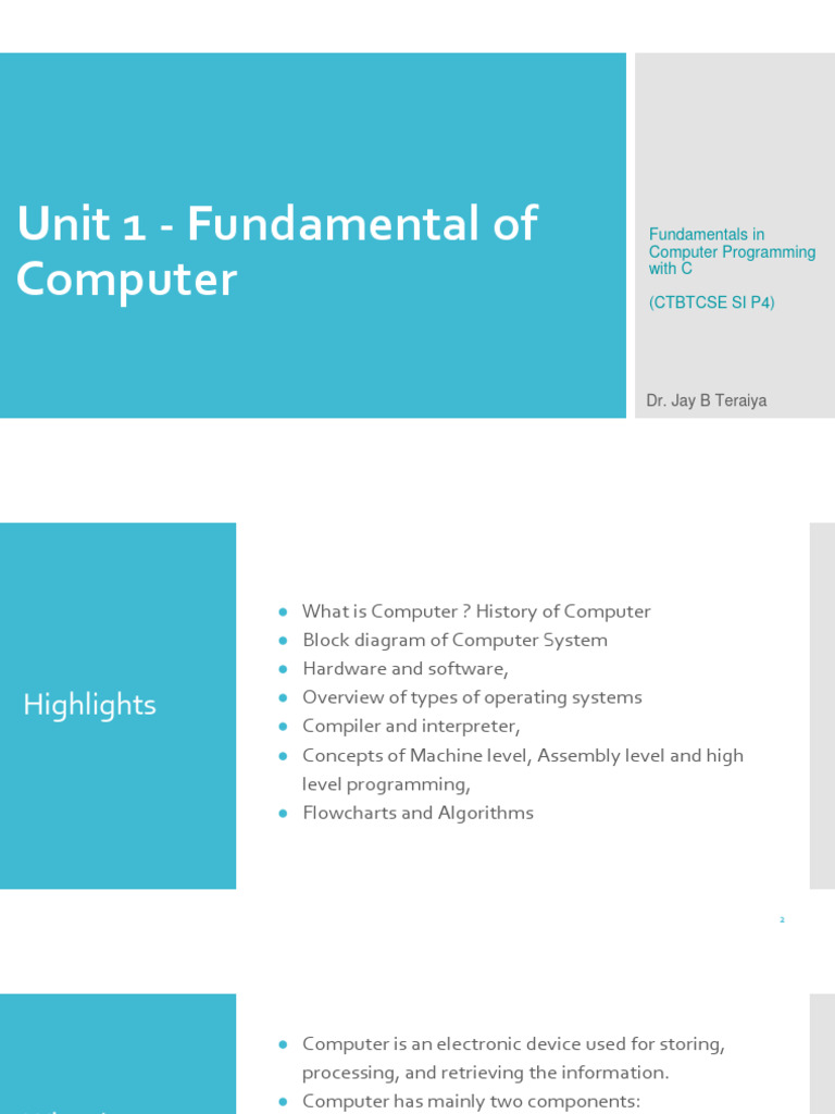Unit1 - Fundamental of Computer (1) | PDF
