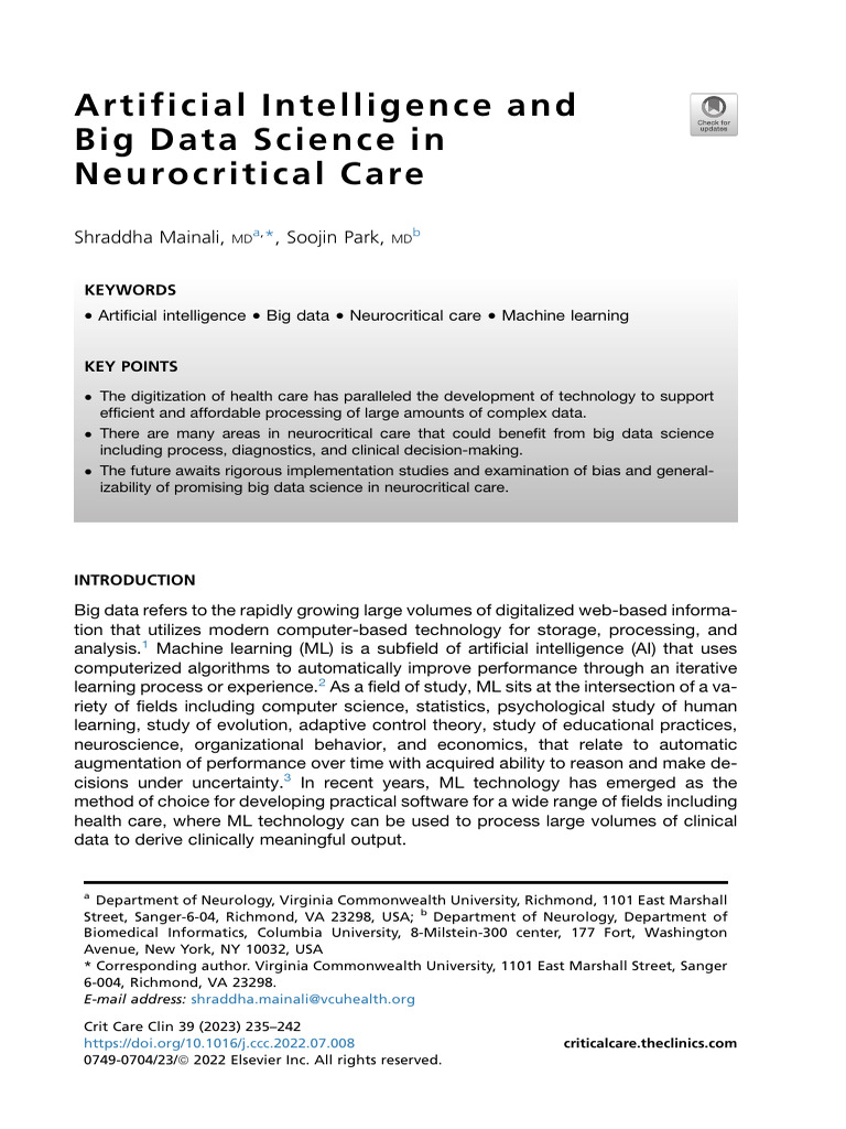 Artificial Intelligence And Big Data Science In Ne Pdf Machine 9500