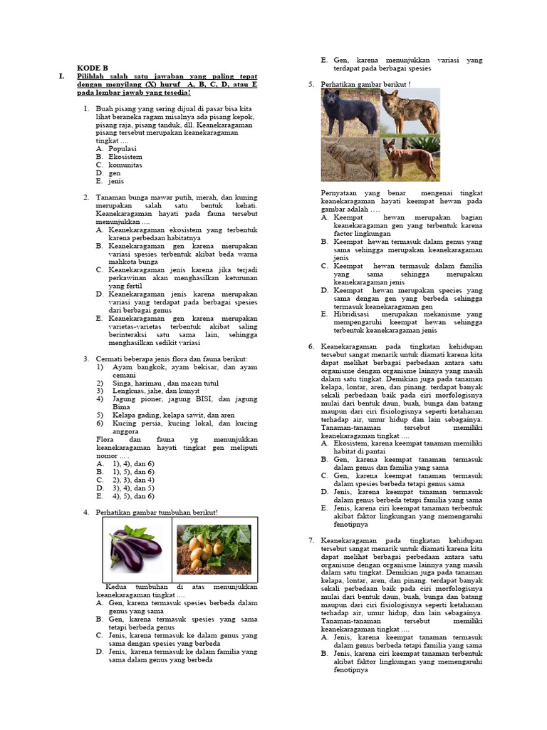 b1 - Soal Uh Kehati Sept23 | PDF