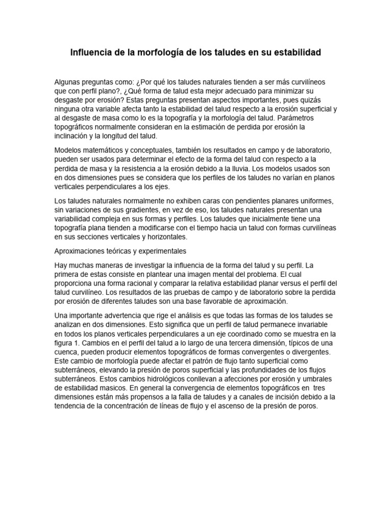 Trabajo Final de Estabilidad de Taludes | PDF | Masa | Suelo