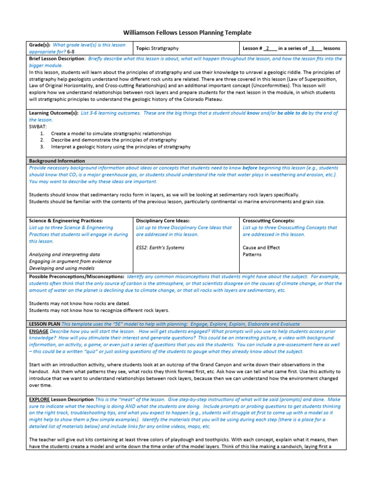 Rock Cycle Lesson 2 Principles of Stratigraphy Lesson Plan2 | PDF