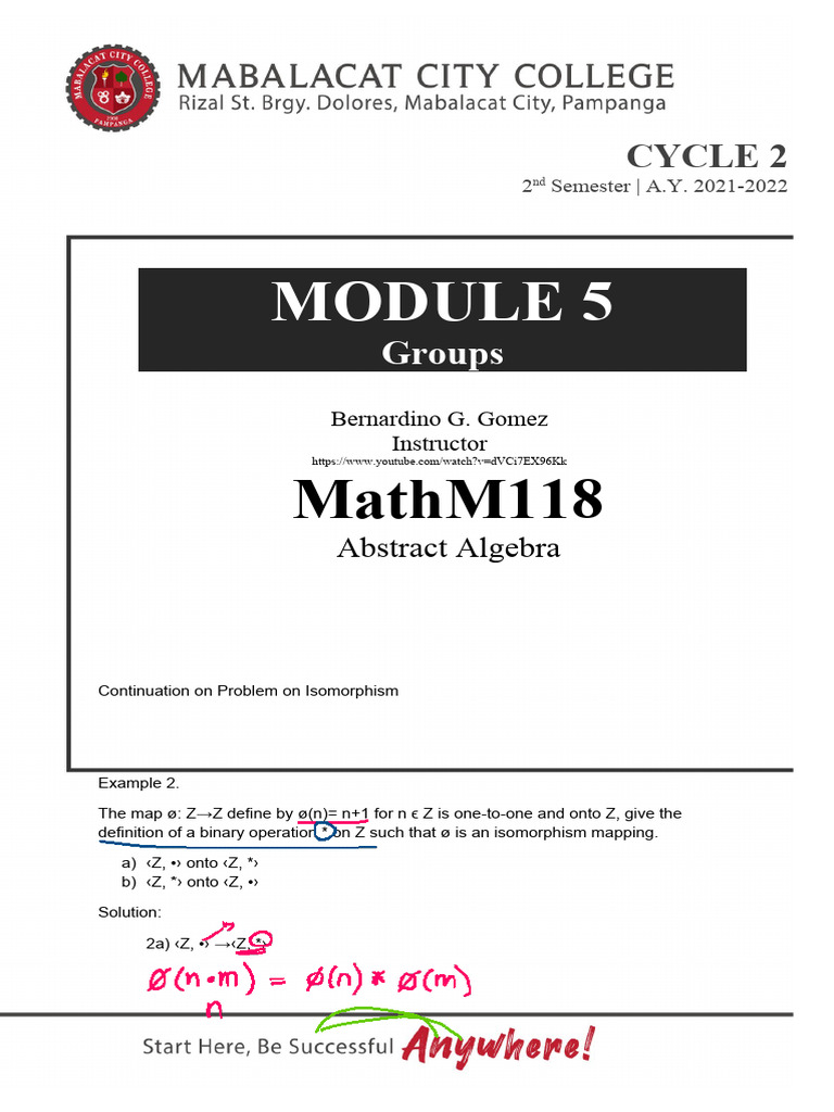 Module 5: Groups in Abstract Algebra | PDF | Group (Mathematics ...