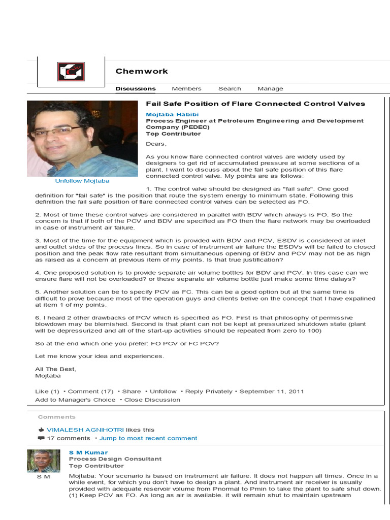 Fail Safe Position of Control Valves To Flare | PDF