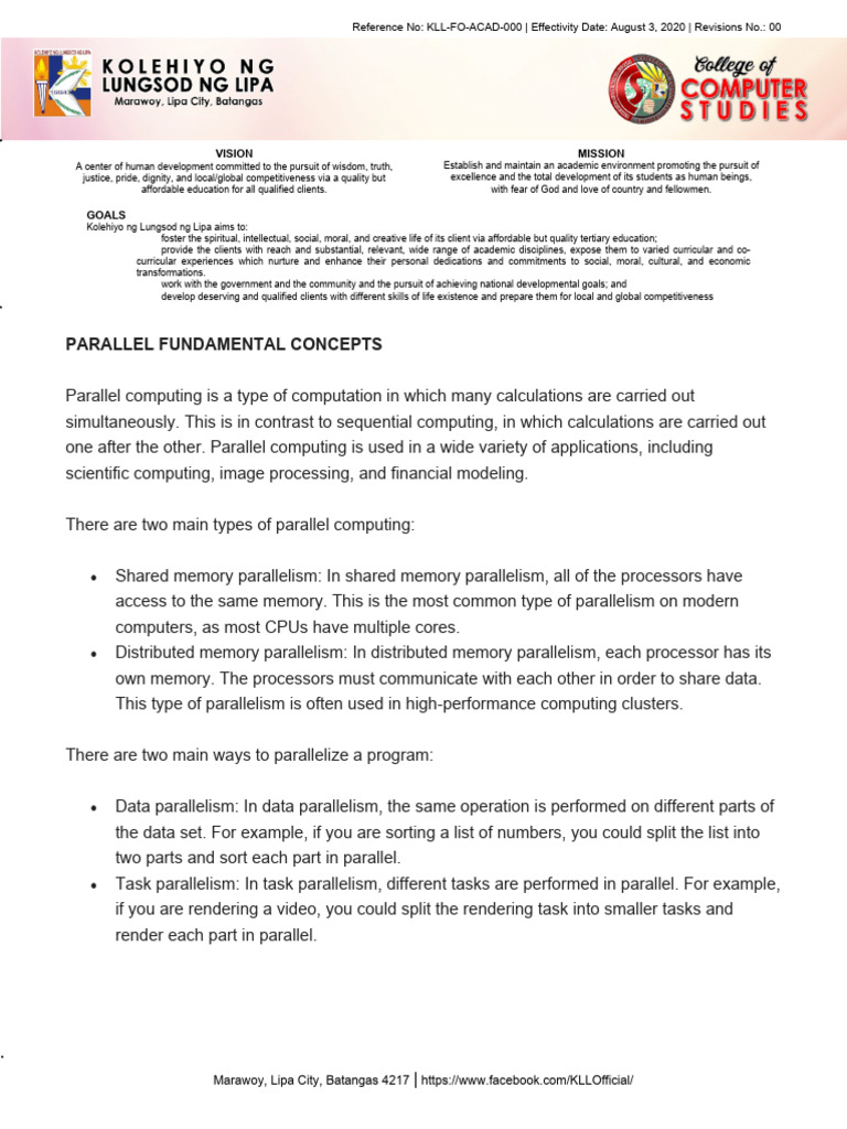 Parallel Fundamental Concepts | PDF | Parallel Computing | Latency (Engineering)