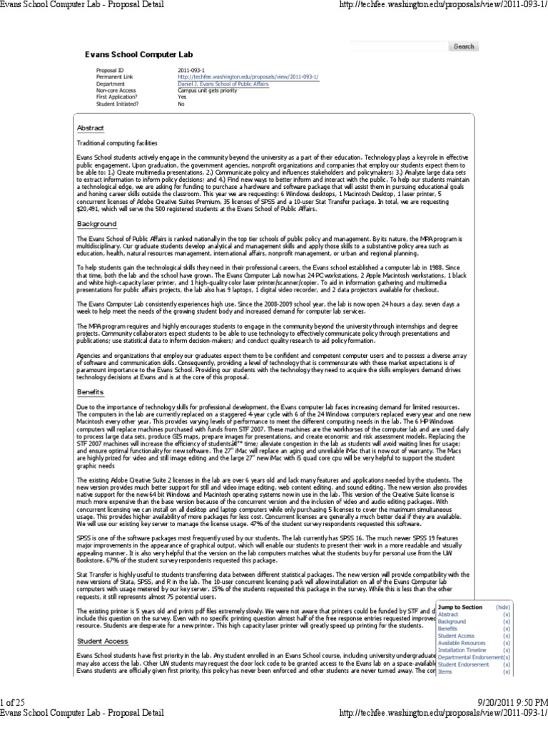 Evans School Computer Lab - Proposal Detail | PDF | Erectile ...