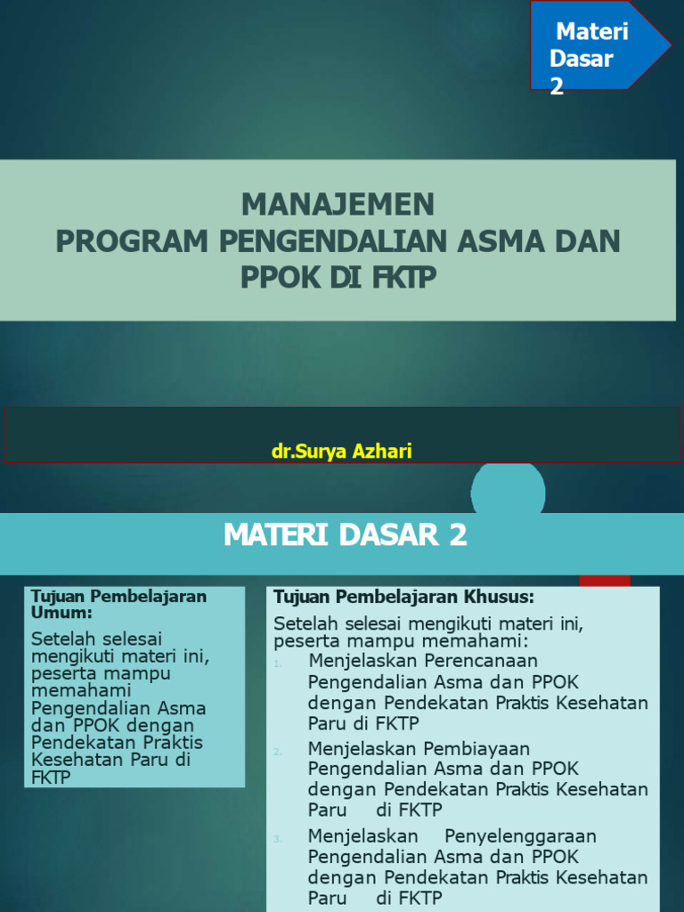 Manajemen Program Asma Dan PPOK Di FKTP - 2023 | PDF | Pengembangan Diri | Kesehatan Holistik