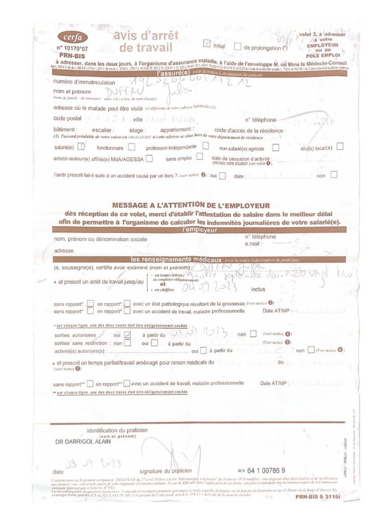 Arret Maladie | PDF
