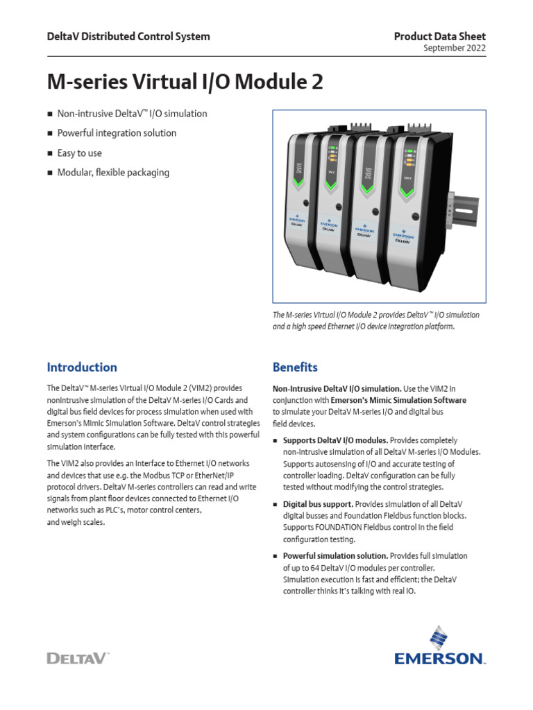 Product Data Sheet M Series Virtual I o Module 2 Deltav en 57296 | PDF ...