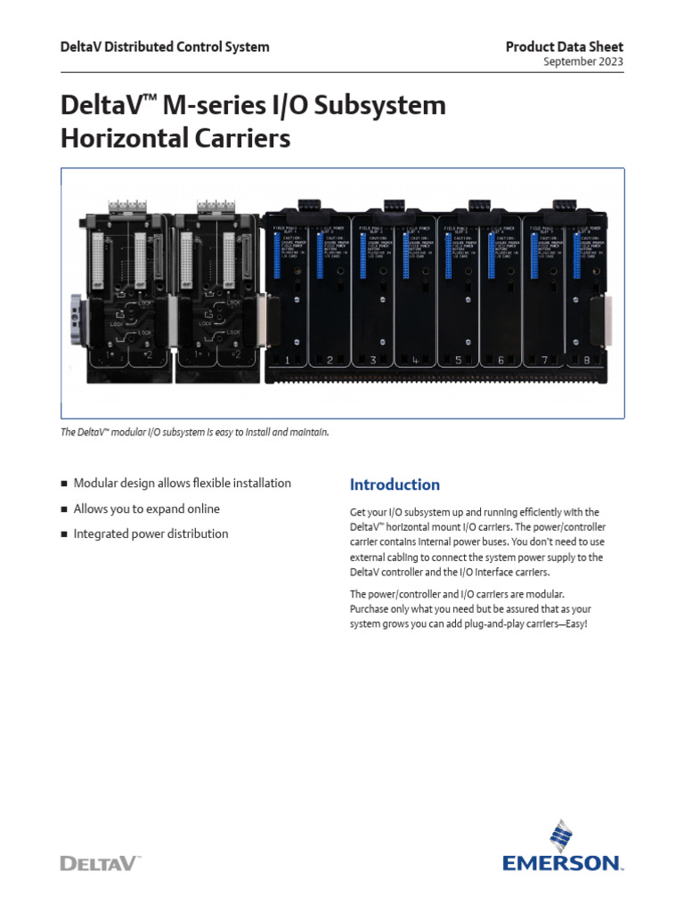 Product Data Sheet M Series I o Subsystem Horizontal Carriers Deltav en 57280 | Download Free ...