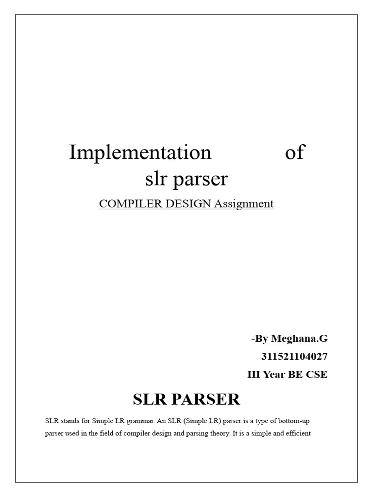 SLR Parser | PDF