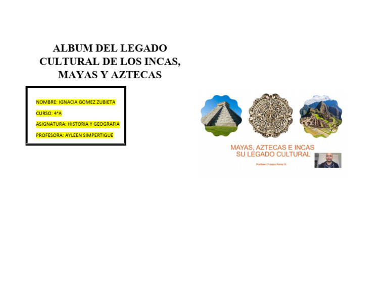 Album Del Legado Cultural de Los Incas | PDF