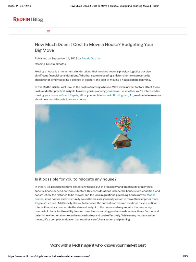 How Much Does It Cost To Move A House - Budgeting Your Big Move ...