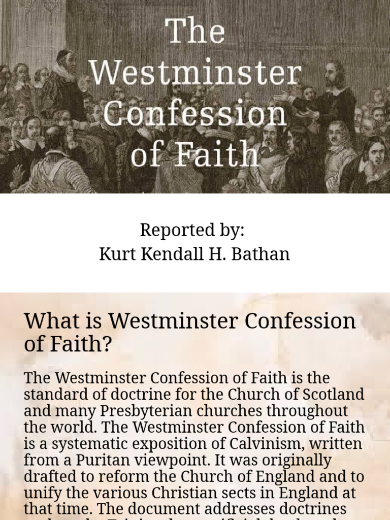 Overview of the Westminster Confession | PDF | Justification (Theology ...