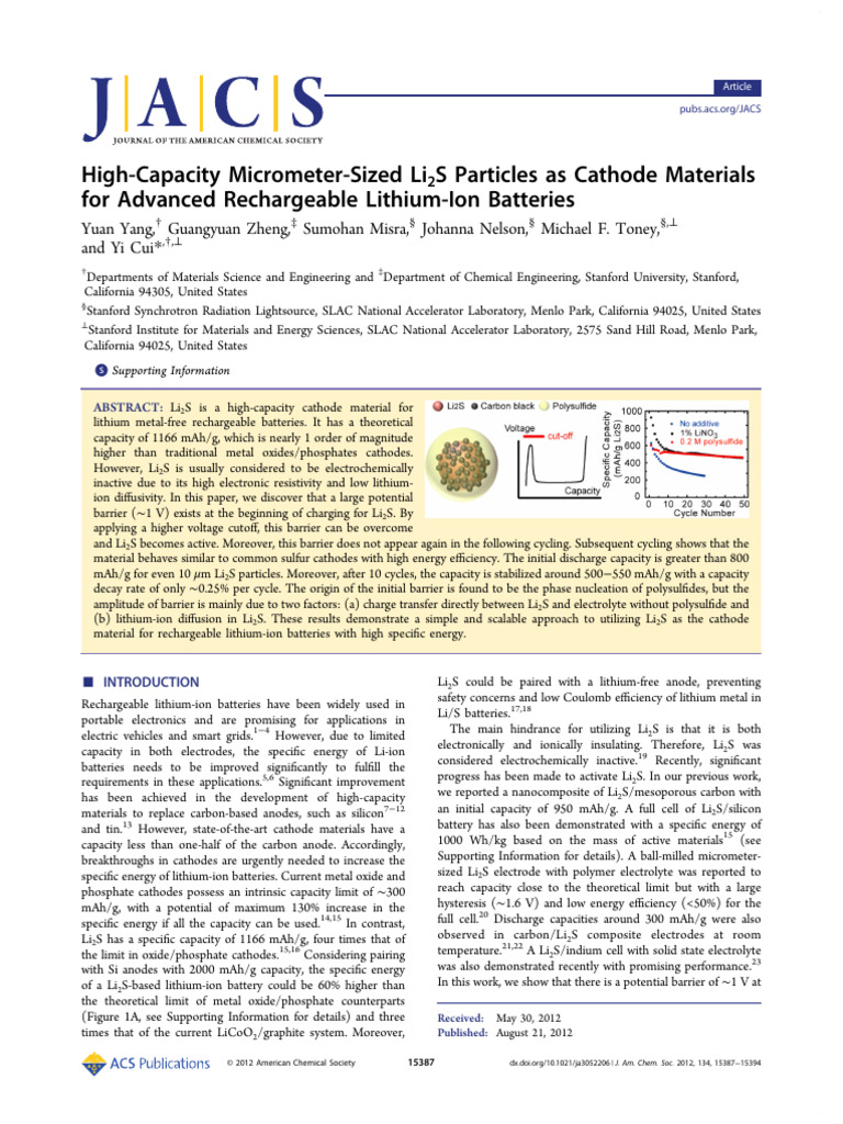 Cathode Materials | PDF | Lithium Ion Battery | Rechargeable Battery